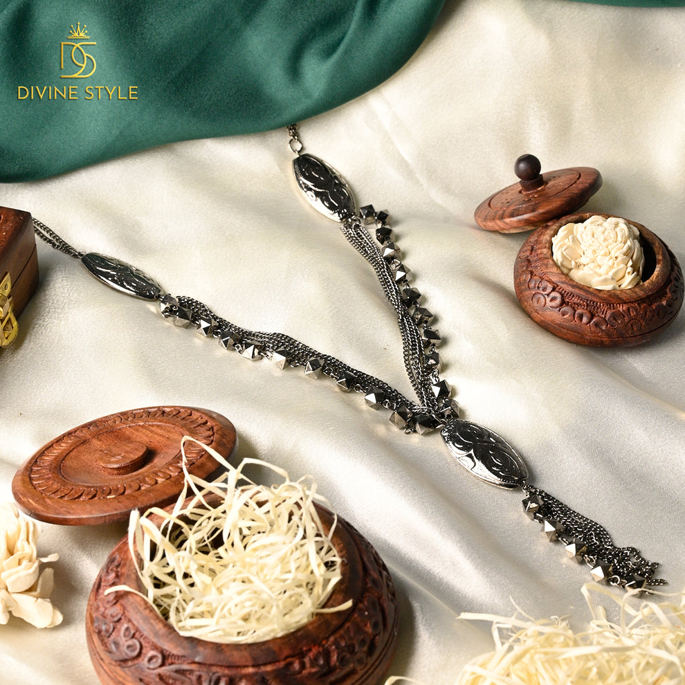 Divine Style Silver Metal Created Necklace